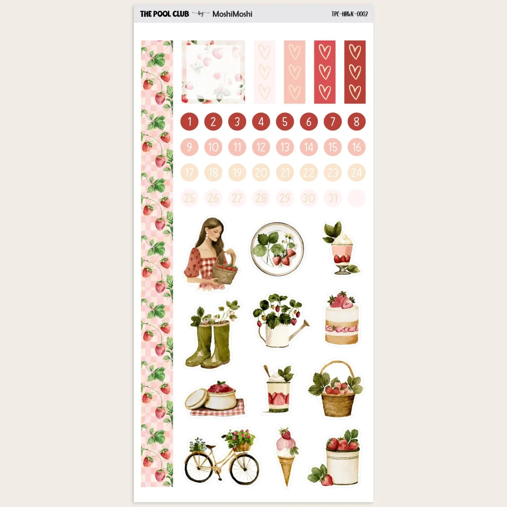 Free Strawberry Summer Sticker Kit — Eton Mess for Hobonichi Weeks ...